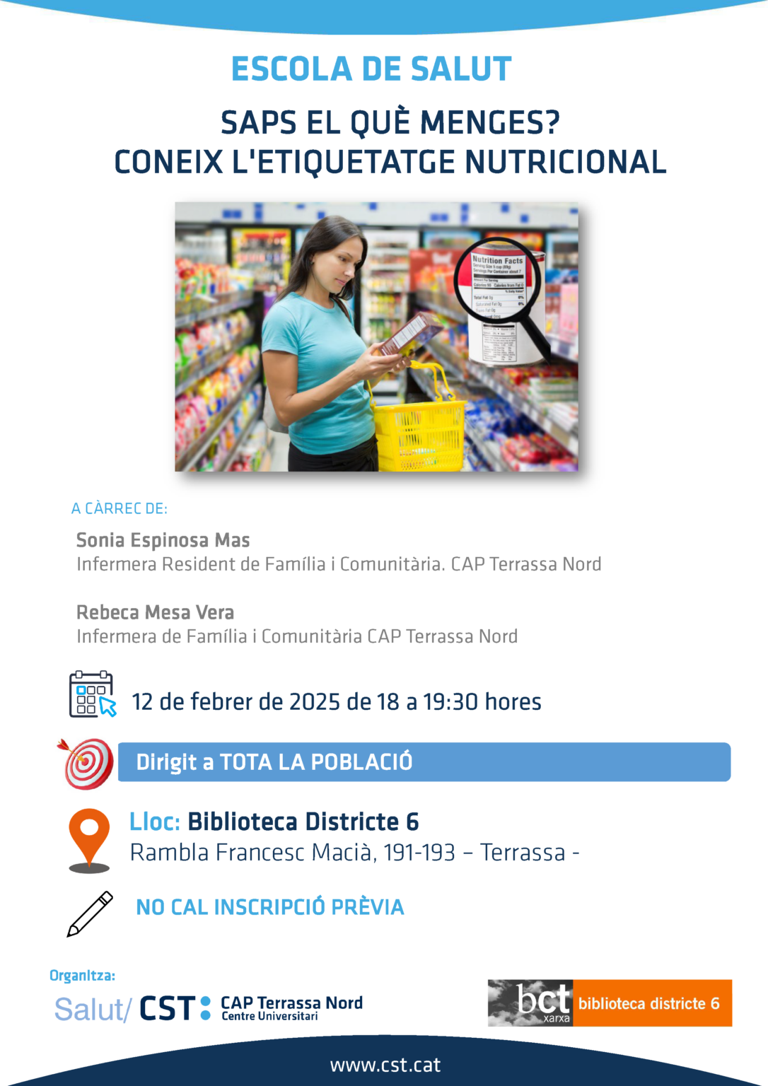 Escola de Salut. "Saps el què menges? Coneix l'etiquetatge nutricional ...